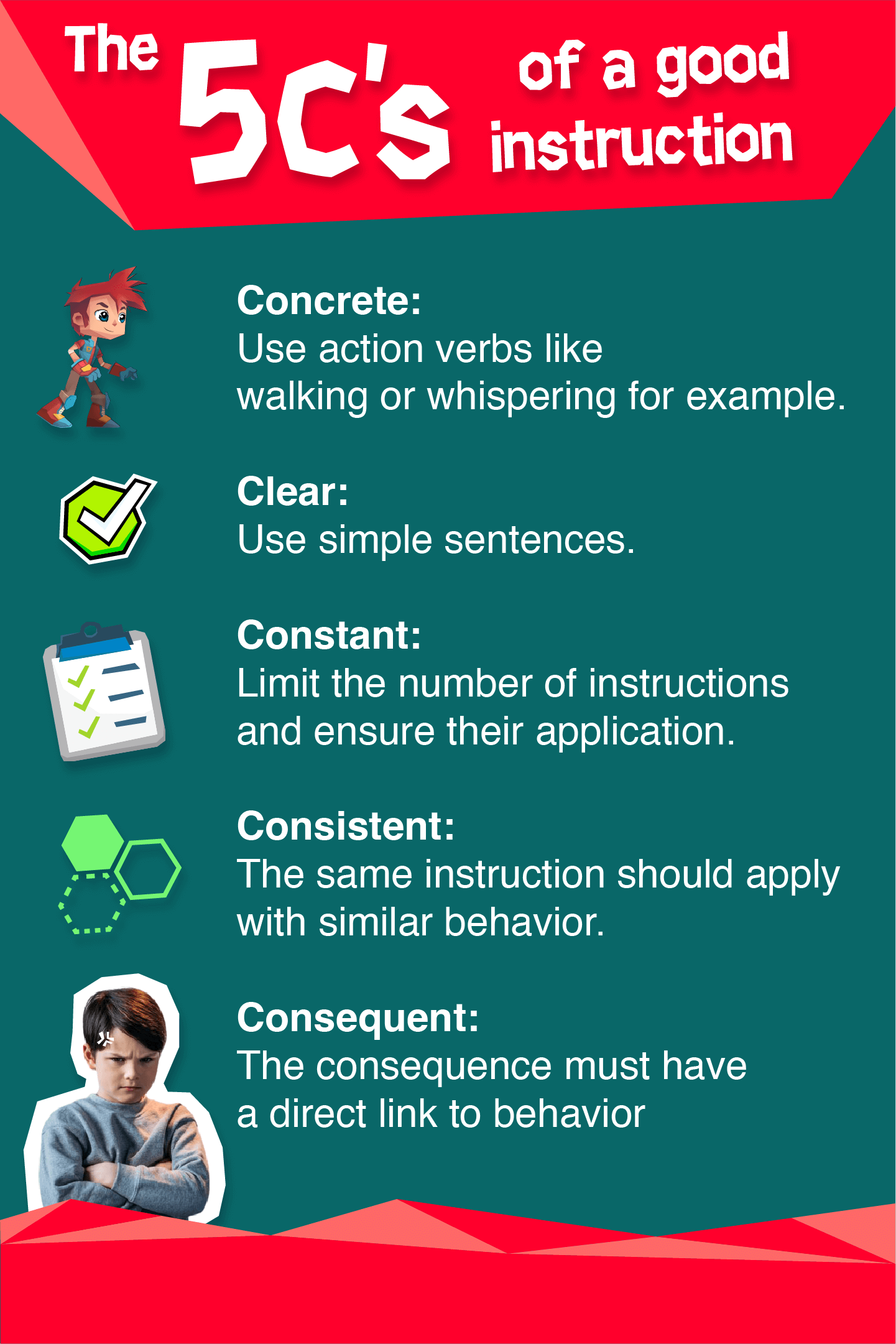 The 5 C's of a good task for kids